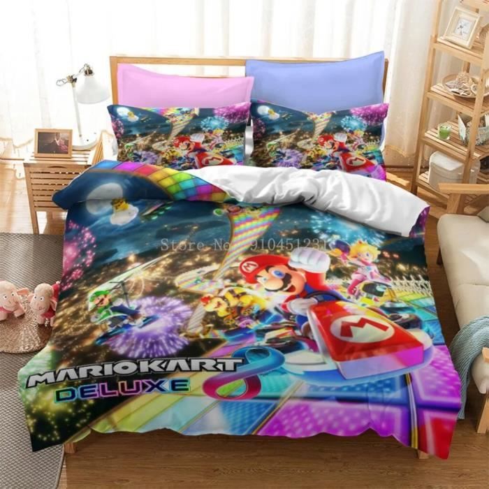 Verser5 - UE unique (2PC) - Parure de lit 3D Super Mario pour enfants ...