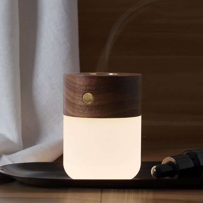 Lampe Aromathérapie À Led Diffuseur D'Huiles Essentielles Bois Réglable Lampe De Chevet ...