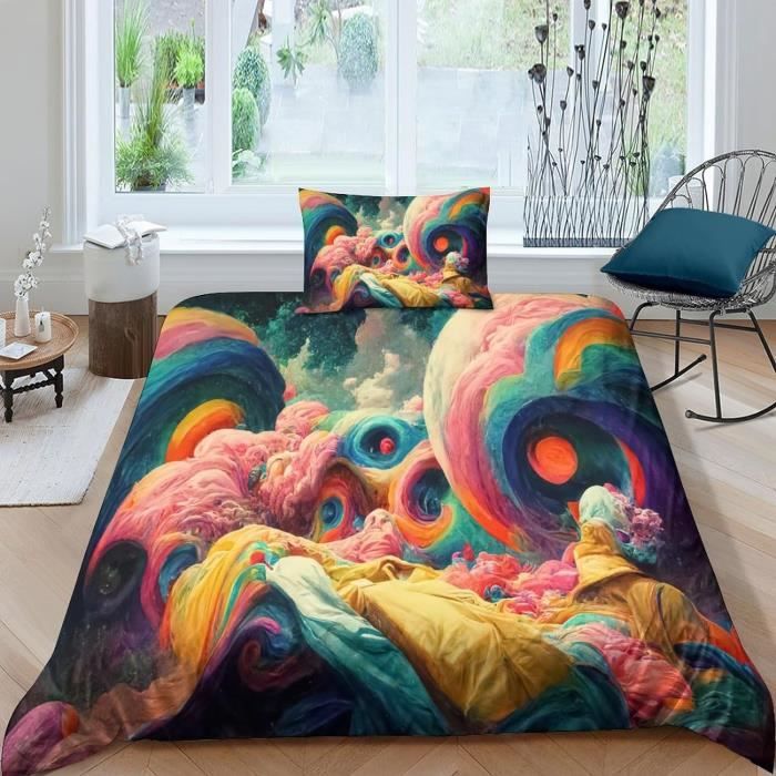 Rainbow Castle Parure De Lit 3D Avec Housse De Couette Imprimée Et ...