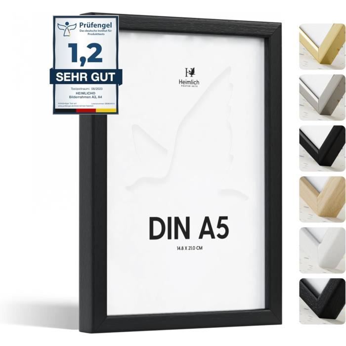 ® 1X Cadre Photo A5 14,8X21 Cm En Bois Noir | Cadre 14,8X21 Cm | Cadre ...
