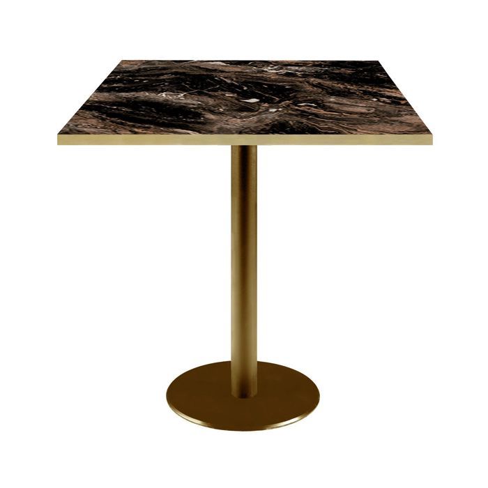 Table 70 x 70 cm Rome bistrot marbre veiné glossy - Cdiscount Jardin