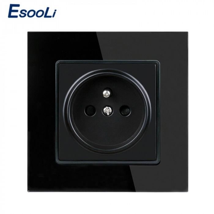 Prise electrique murale noire - Achat / Vente pas cher