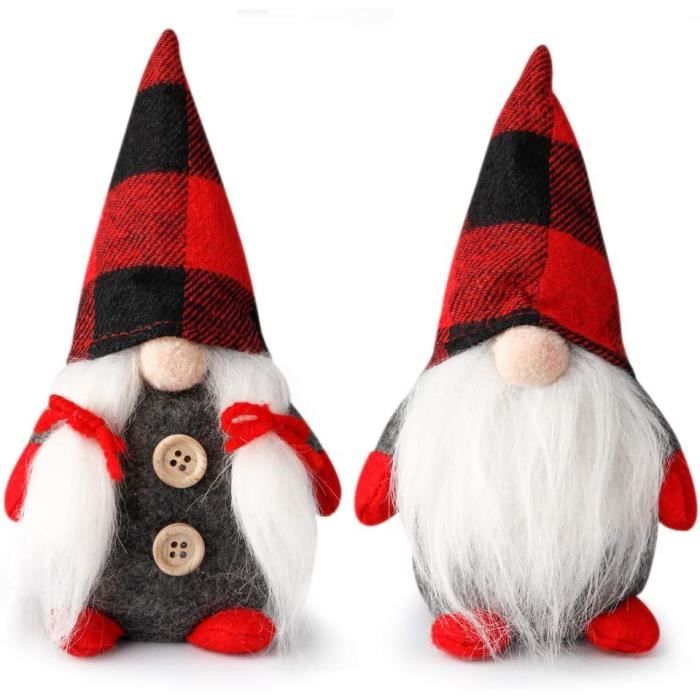 CD-Monsieur et Madame Gnomes de Noël Peluche Lot de 2,Fait Main Suédois ...