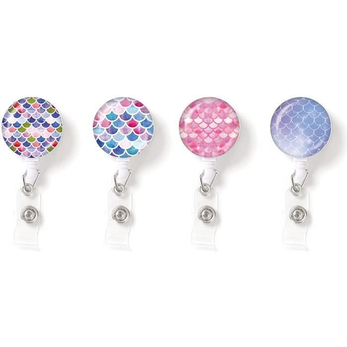 Heiqlay Porte Badge Badge Enrouleur Porte Clef Extensible, pour Porte ...