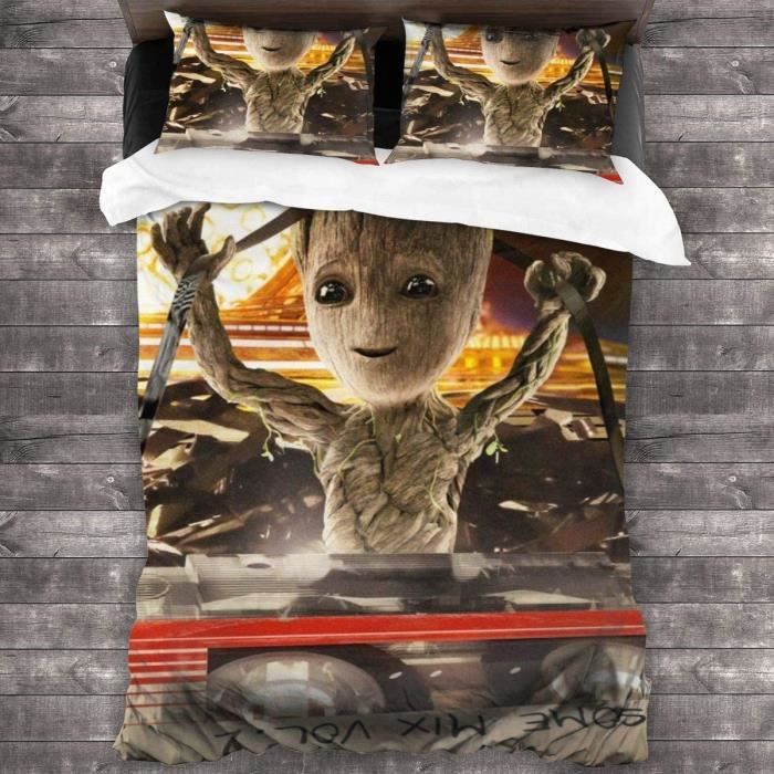 Housse de couette Groot-2, motif dessin animé,doux et confortable ...