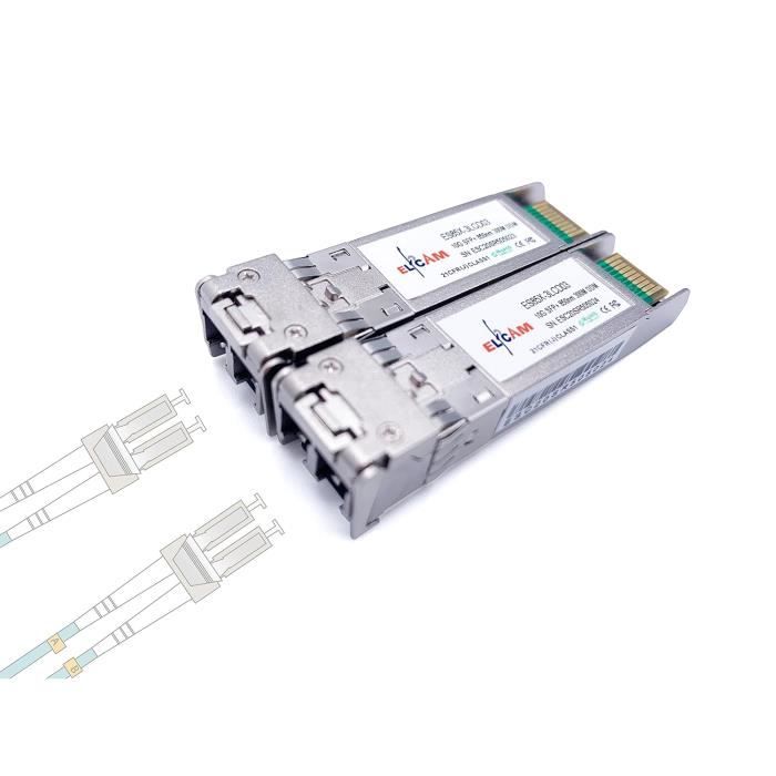 Lot De 2, 10Gb Sfp+ Module De Transceiver À Fibre Optique, Connecteur ...