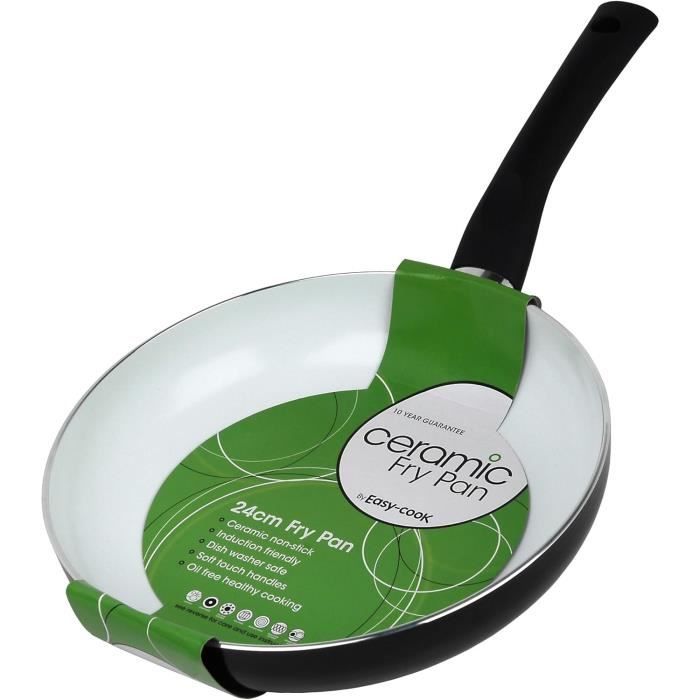Easy Cook - Poêle À Frire En Aluminium Et Céramique 20 Cm, Aluminium, Noir-Blanc, 24 Cm[n2638 ...