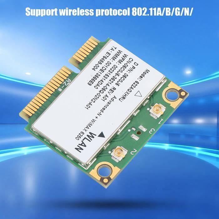 Carte réseau - Intel - 6250AN - WIFI sans fil double bande - 300 Mbps ...