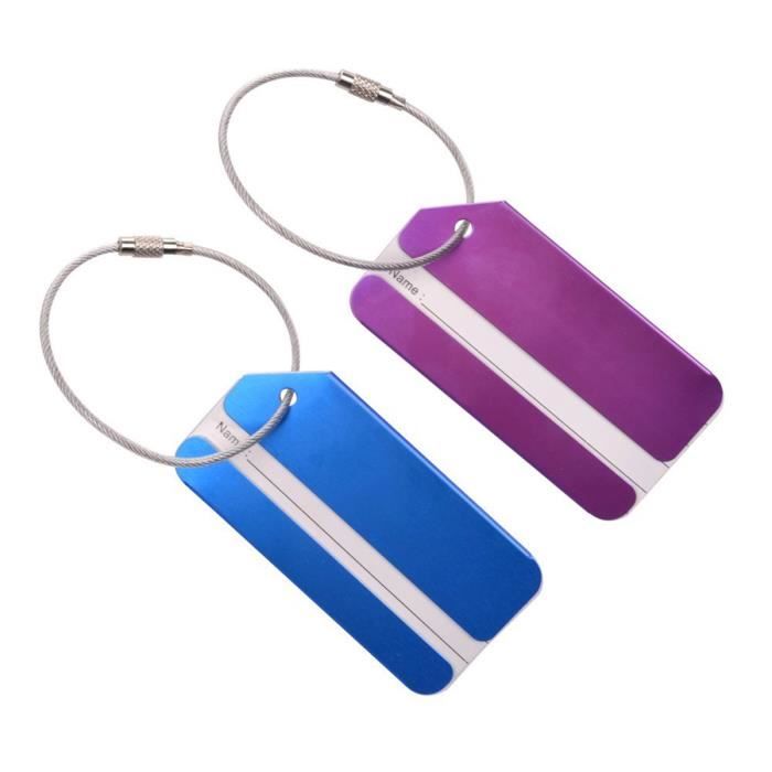2pcs rectangle en métal Voyage bagages bagages tags Valise ...