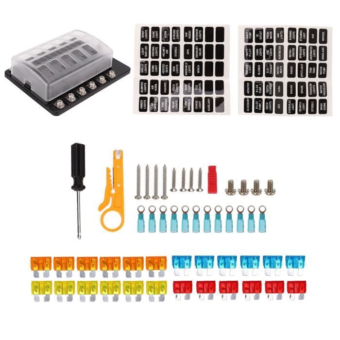 GOTOTOP porte-fusible Support de boîte à fusibles à 12 voies avec ...