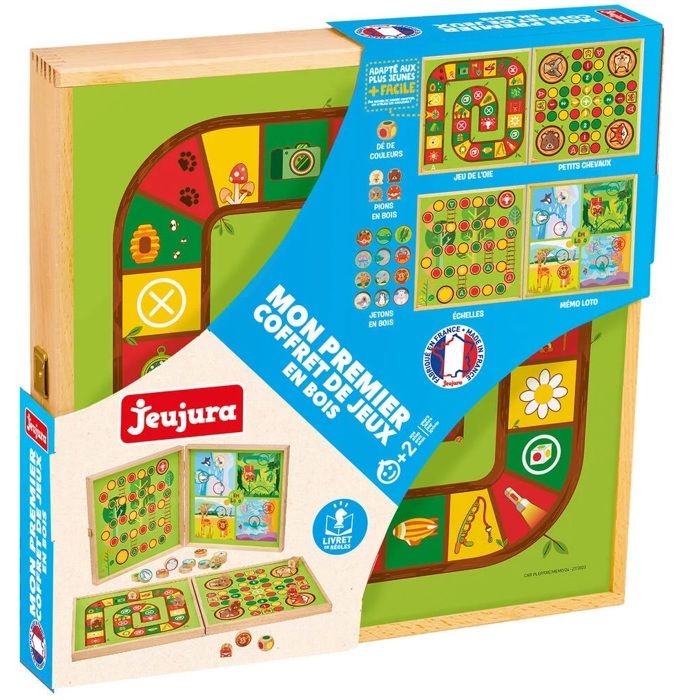 Coffret de jeux en bois - Jeujura - Mon 1er coffret - 4 jeux ...