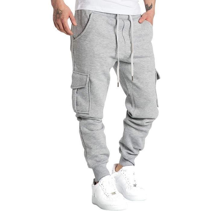 Pantalon de Jogging pour Homme Survetement Pantalons de Sport Coton ...