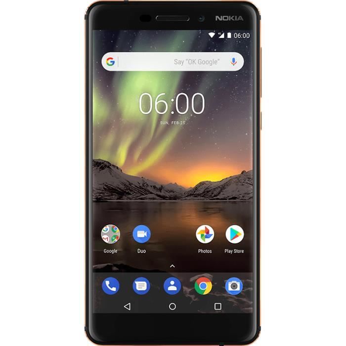 Nokia 6.1, 14 cm (5.5"), 32 Go, 16 MP, Android, O, Noir, Cuivre ...