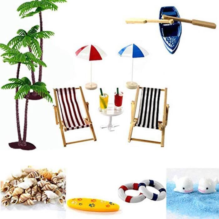 Miniature plage Micro paysage Mini plage accessoires bac à sable maison ...