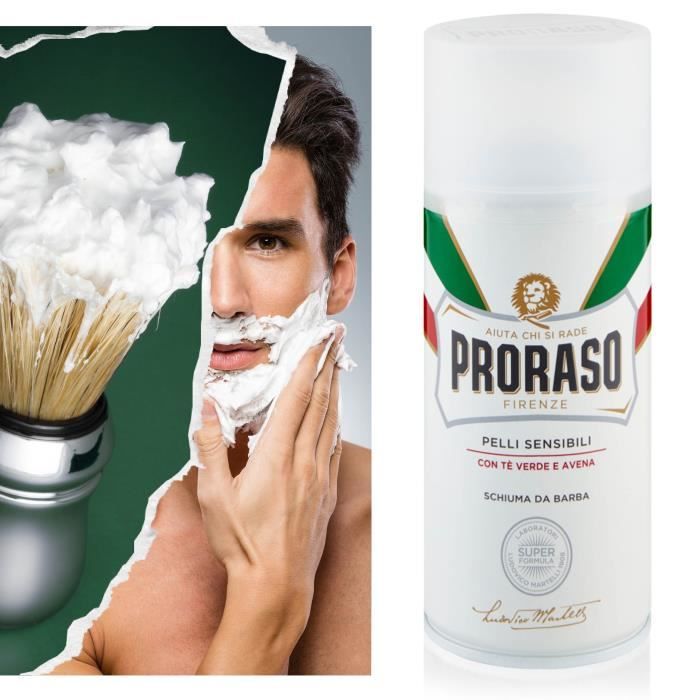 Mousse à raser pour peau sensible à l'aloe vera et au thé vert ...