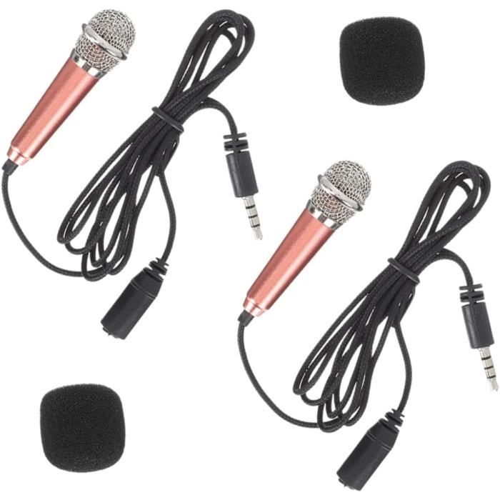 Nornward 2 Pièces Mini Microphone Petit Micro Pour Téléphone Chant ...
