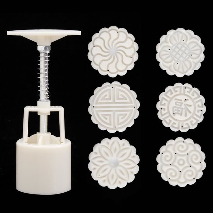6 Timbres Mooncake Moule à Gâteau Lune Emporte Pièce Patisserie Biscuit ...