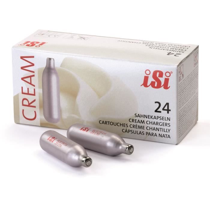 Capsules N2O professionnelles pour siphons. Boîte de 24 capsules ...