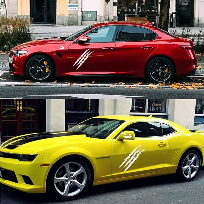 Autocollant griffe voiture, monster démon smiley, stickers adhésifs ...