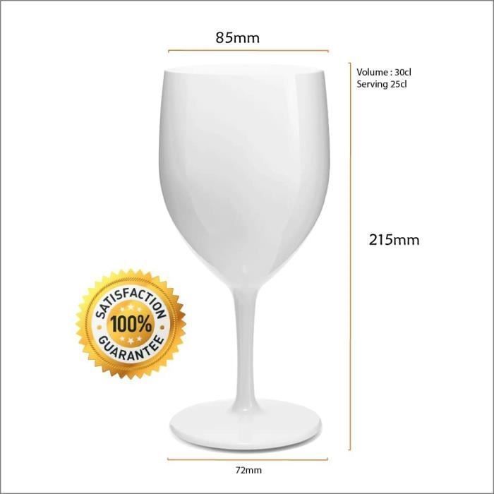 Verres à vin en Plastique, Lot de 5, incassable, sans BPA, Coupes ...