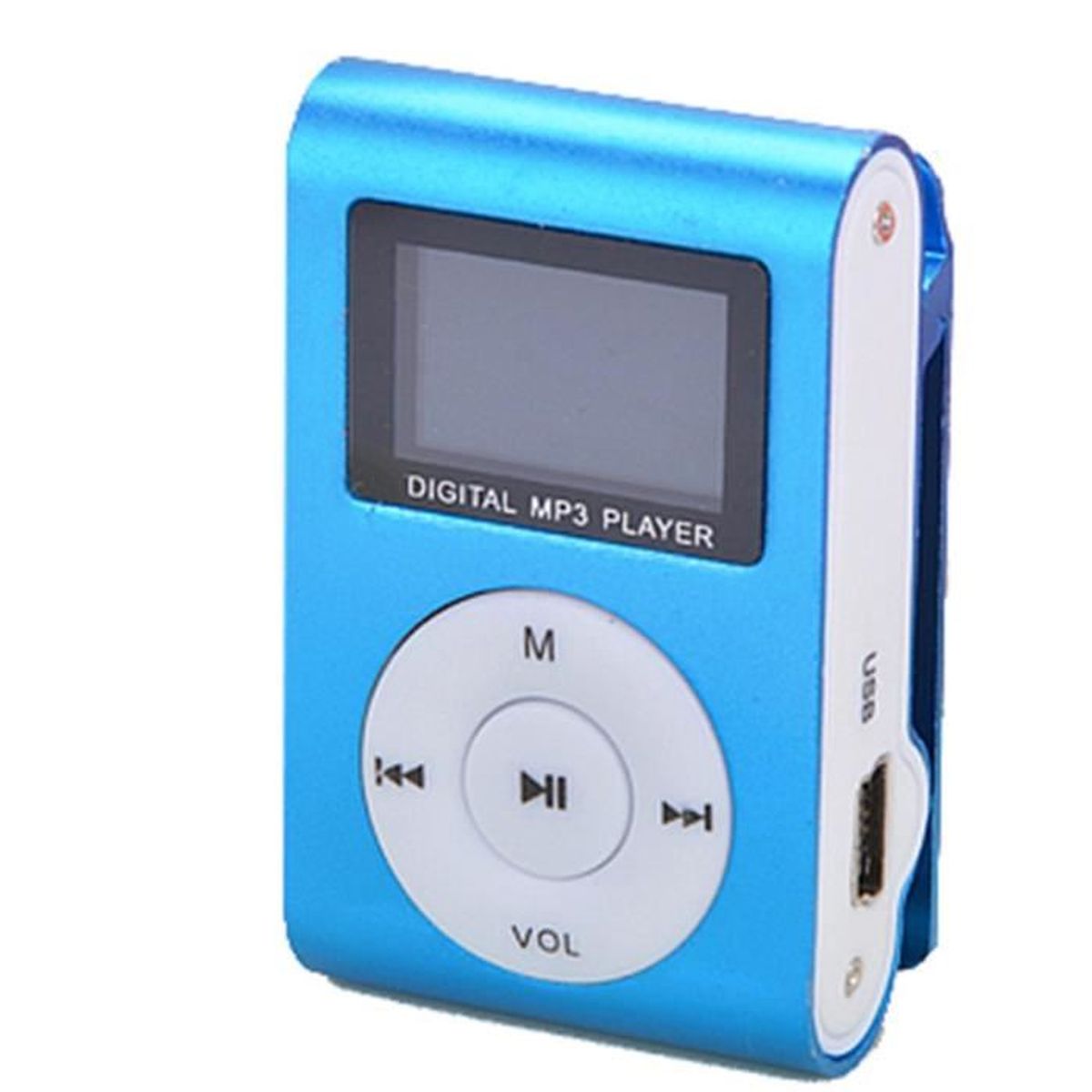 Lecteur MP3 Bleu Mini lecteur MP3 Clip USB FM Radio LCD Support pour 32 ...