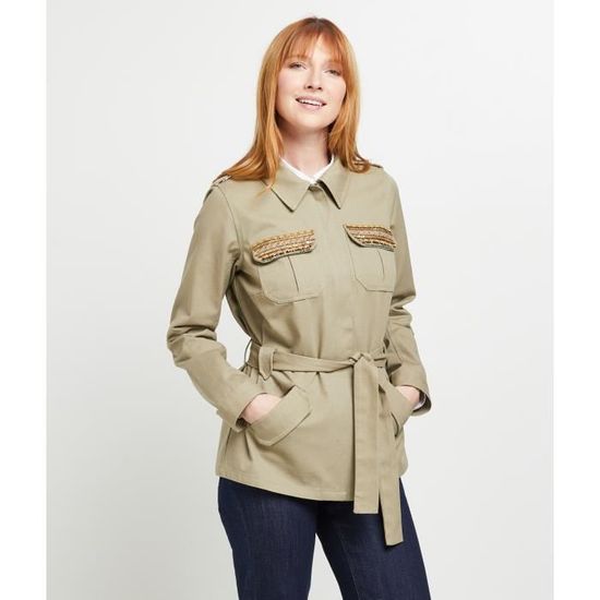 GRAIN DE MALICE - Veste saharienne femme Kaki - Cdiscount Prêt-à-Porter