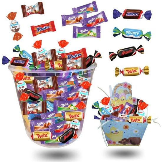 Assortiment de 120 mini chocolats + 10 nids de Pâques à garnir : Kinder ...