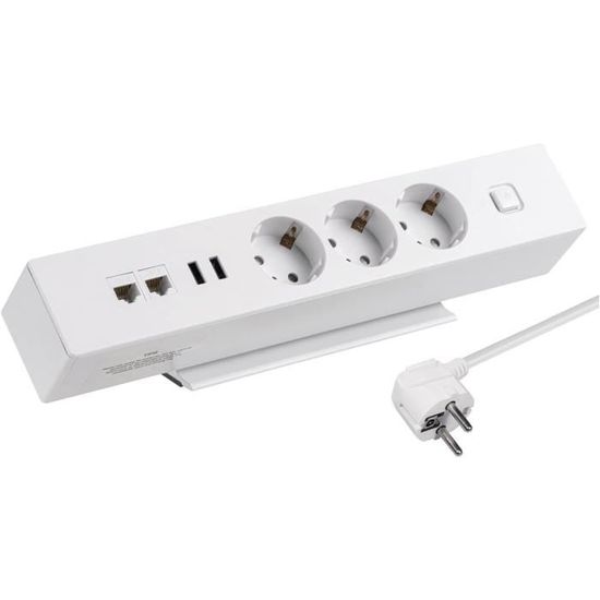 Multiprise Professionnelle En Aluminium De Bureau 3 Prises I Usb-A I ...