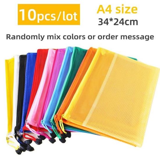 POCHETTE PLASTIQUE,a4 10pcs--Sac en PVC transparent étanche de haute ...