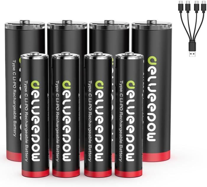 Pile AA Lithium Rechargeable 3400mWh 4PCS avec Pile Rechargeable AAA ...