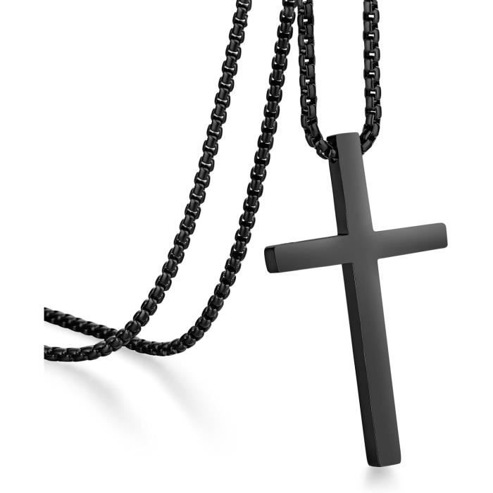 Colliers Croix Hommes Pendentif Croix Pour Homme Or Blanc 18 Carats ...