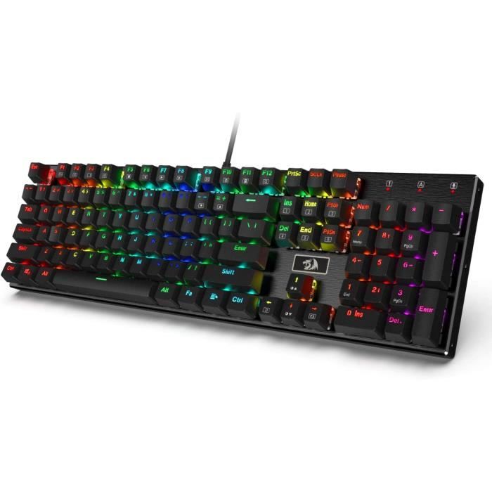LED Clavier Gaming Mécanique USB Clavier Rétro-éclairé de Jeux avec,104 ...
