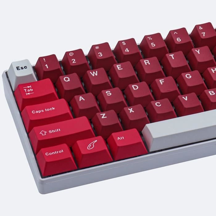 KEYCAPS PBT 129 Touches Red White Keycap Set Profile Profile Dye ...