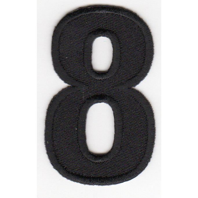 Ecusson Thermocollant Chiffre Numéro 8 Coloris Noir 3 x 5 cm ...