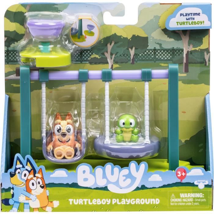 Aire de jeu - BLUEY - Bingo et Bébé Tortue - Mini parc - Balançoires ...