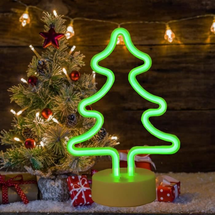 Enseigne Lumineuse Au Néon, Led Sapin De Noël Veilleuse Nuit Signes ...