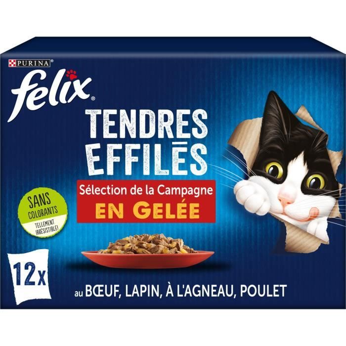 LOT DE 6 - FELIX - Tendres Effilés Sélection Campagne en Gelée Pâtée ...