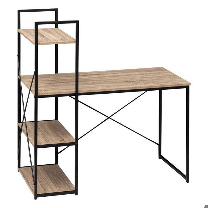 Bureau avec étagères "Aliaj" effet chêne naturel - 5 five simply smart ...