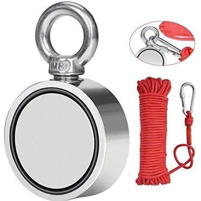 Aimant de Pêche , Double Faces Aimant Néodyme Puissant, Diamètre de ...