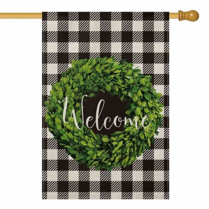 FLAG STAND Drapeau de jardin double face Welcome Winter Outdoor Yard ...
