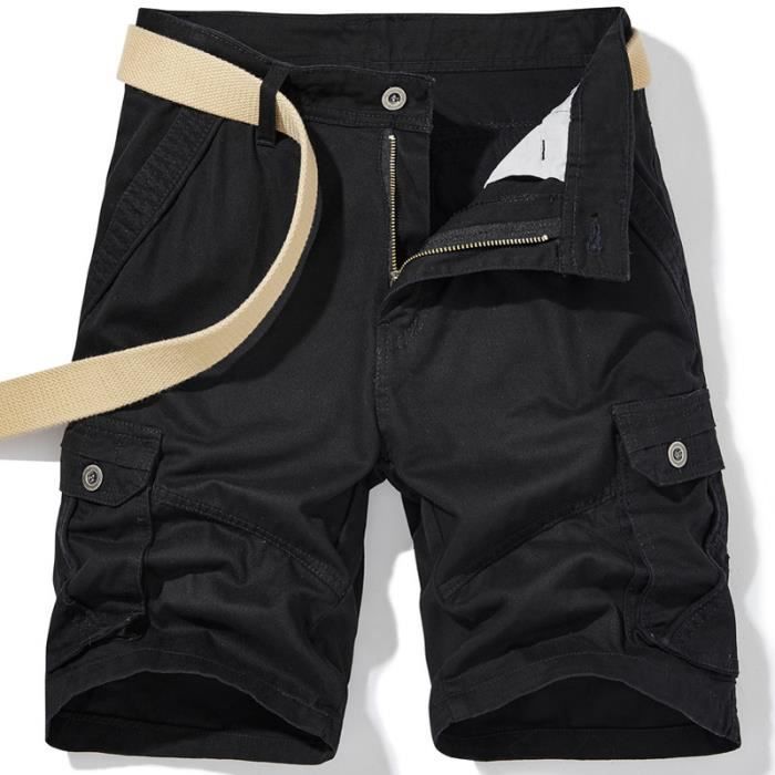 Bermuda Homme Multi-poche 100% Coton Cargo Shorts Homme Avec Ceinture ...