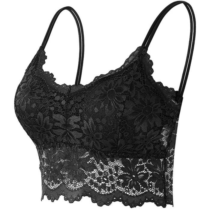 Soutien-gorge de sport en dentelle pour femme - Dos transparent - Push ...