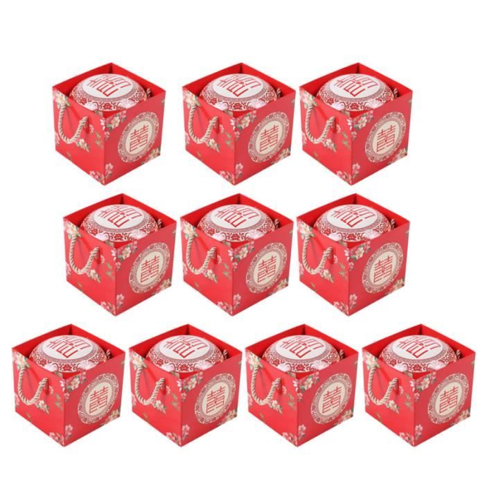 10 ensembles de boîtes à bonbons de mariage de style chinois boîtes ...