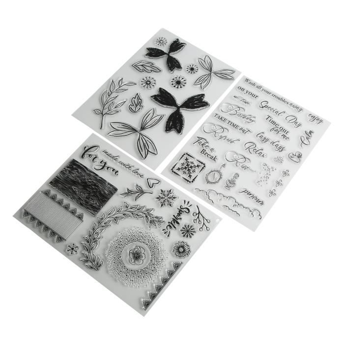 Qiilu tampons transparents Timbres transparents fabrication de cartes ...
