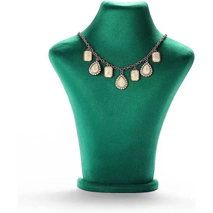 Bijoux Présentoir Vert Velours Bijoux Mannequin Buste Collier Affichage ...
