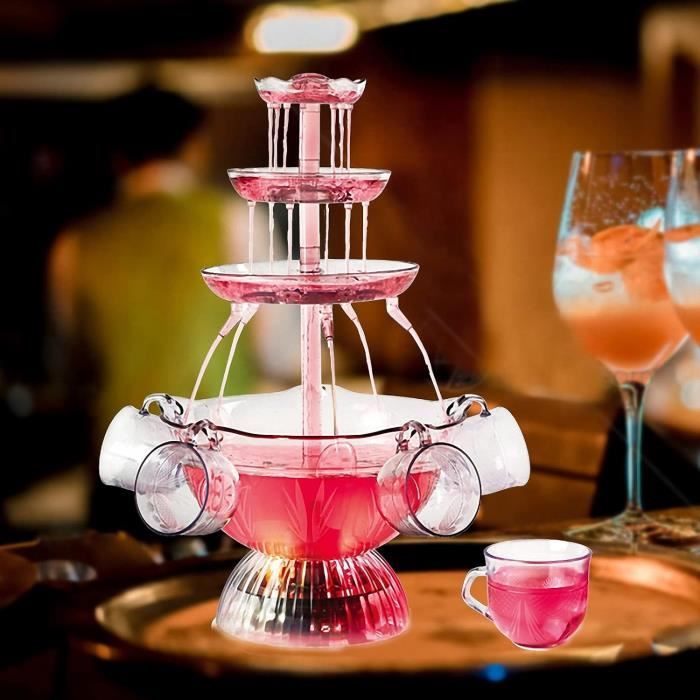 Fontaine De Fête Fontaine De Boisson À 3 Niveaux Avec 5 Tasses De Table Fontaine À Fondue Au Vin ...