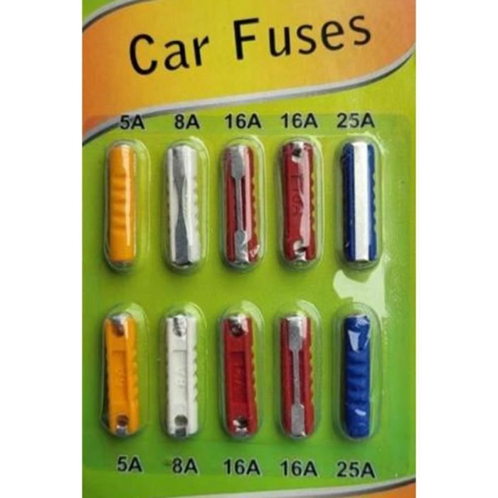 Lot de 10 fusibles ATC de 5A à 25A - Fusible auto moto camion - NEUF ...