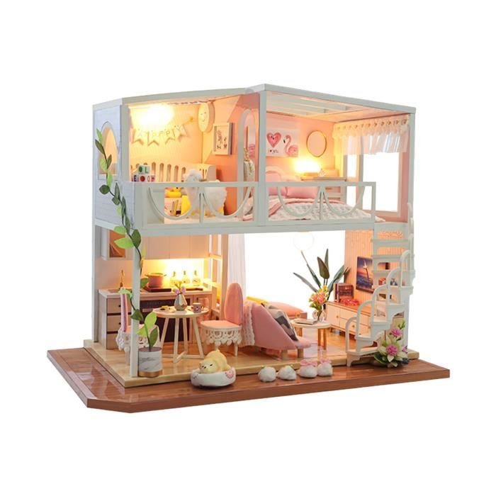 Miniature de Maison de Poupée avec Meubles, Kit de Maison de Poupée En ...