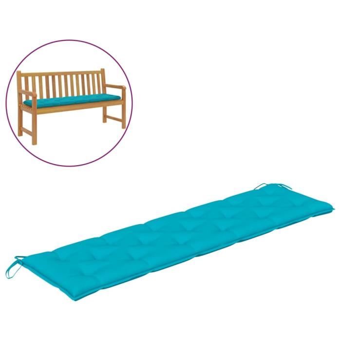 UNE Coussins de banc 2 pcs turquoise 180x50x7 cm tissu Haute Qualité ...