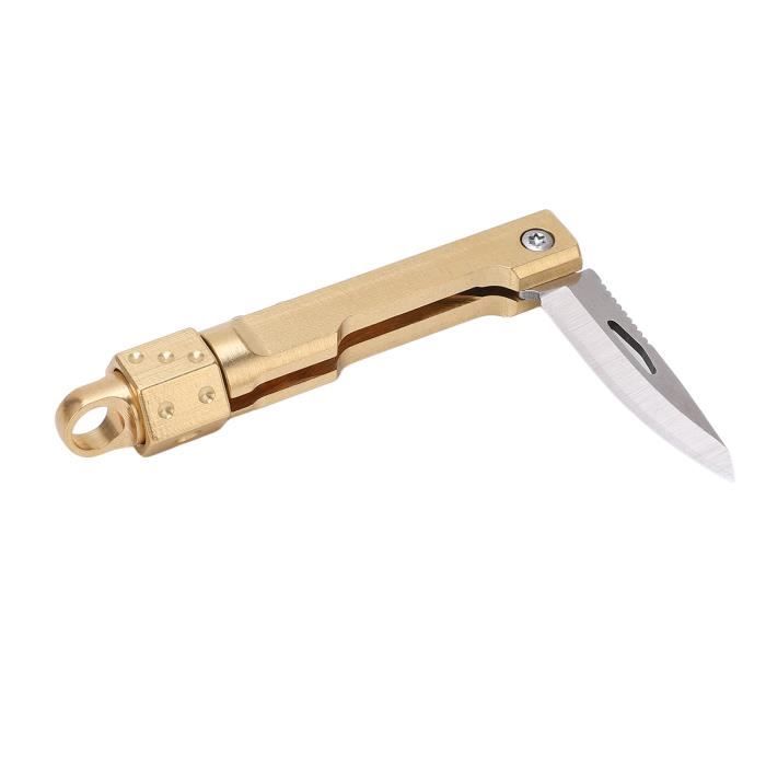 VINGVO mini couteau portable Mini couteau pliant dés en laiton Mini ...